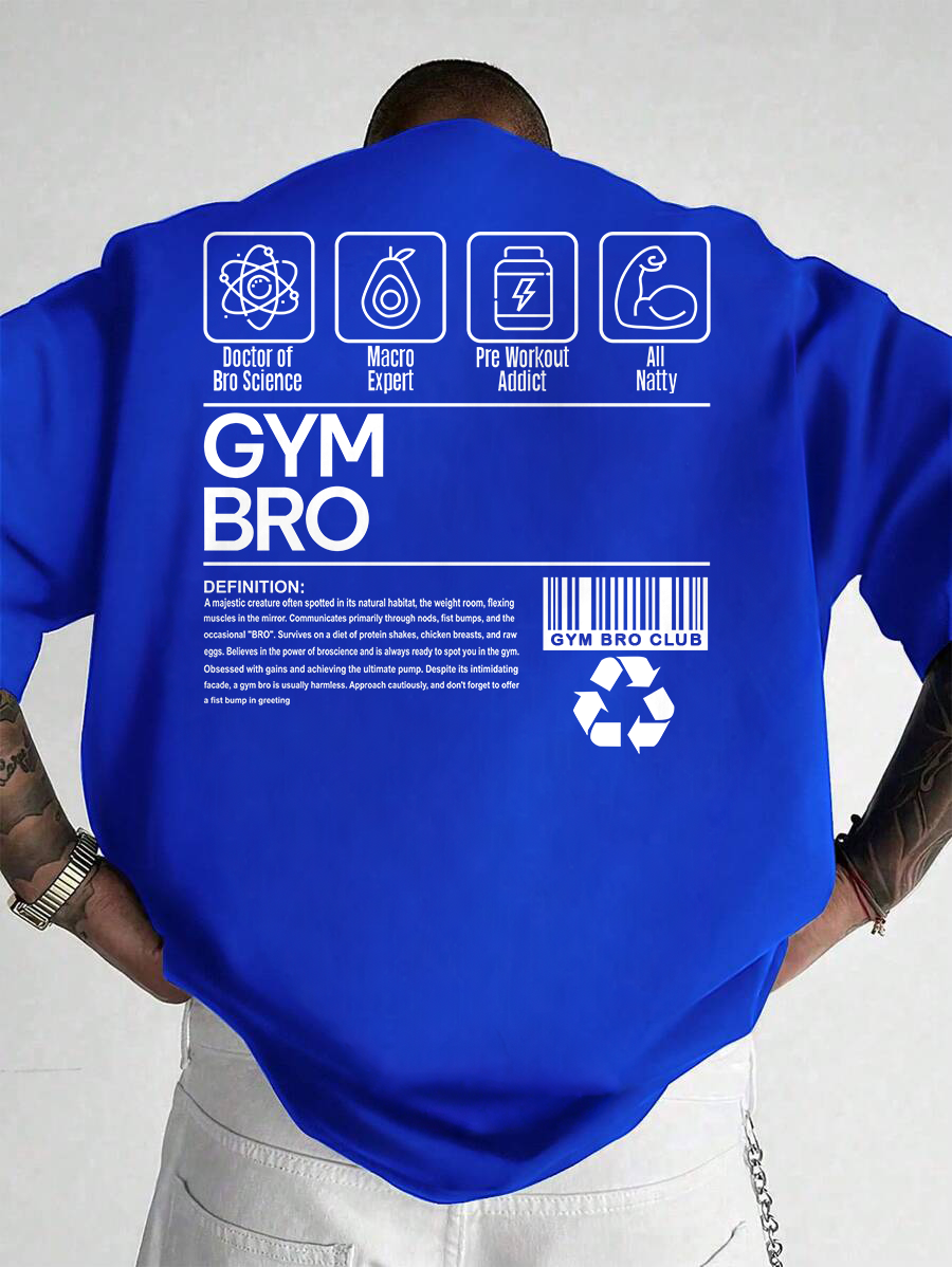 Oversized T Shirt - Gym Bro - Black - 15 Days Return – Strong Soul