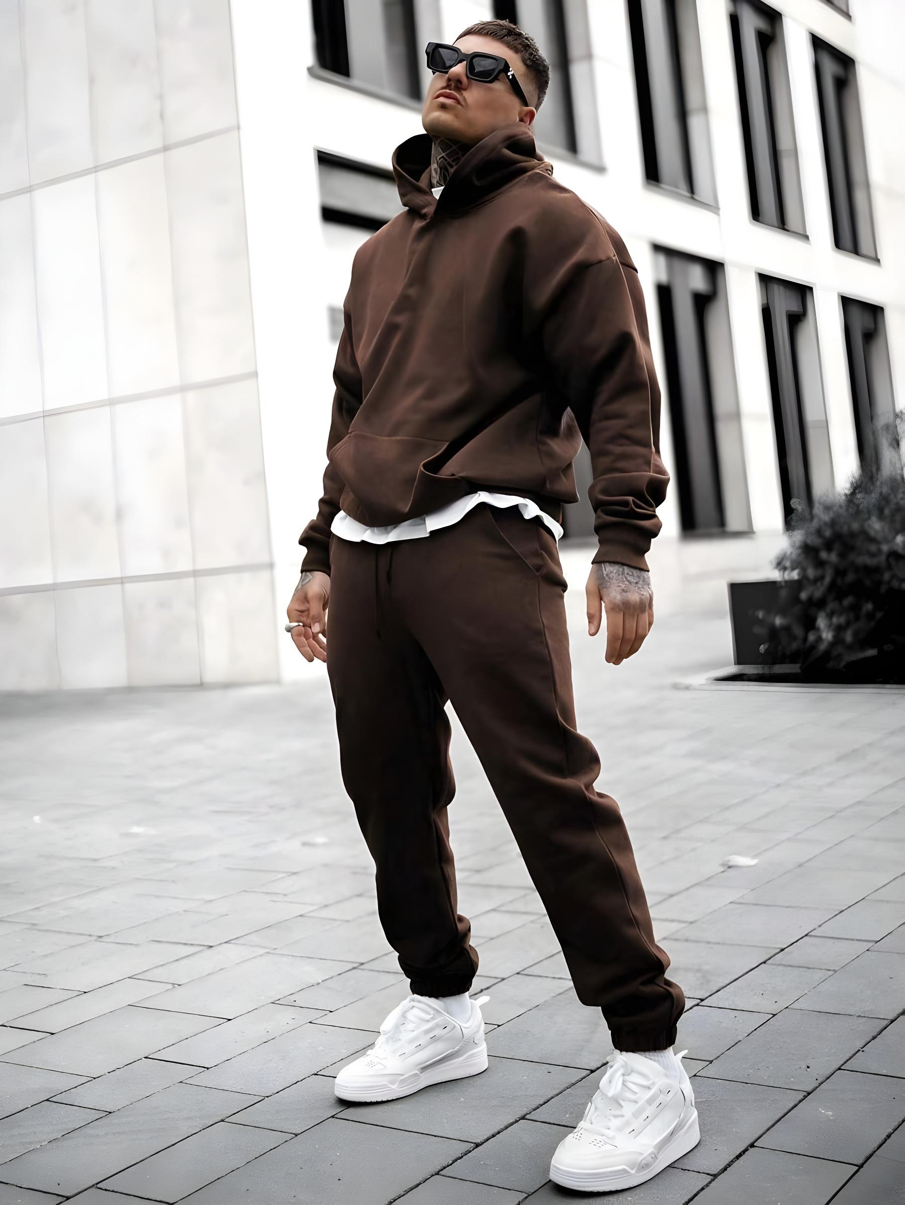Brown - Hoodie And Sweatpants - Co-ord Set - 15 Days Return – Strong Soul