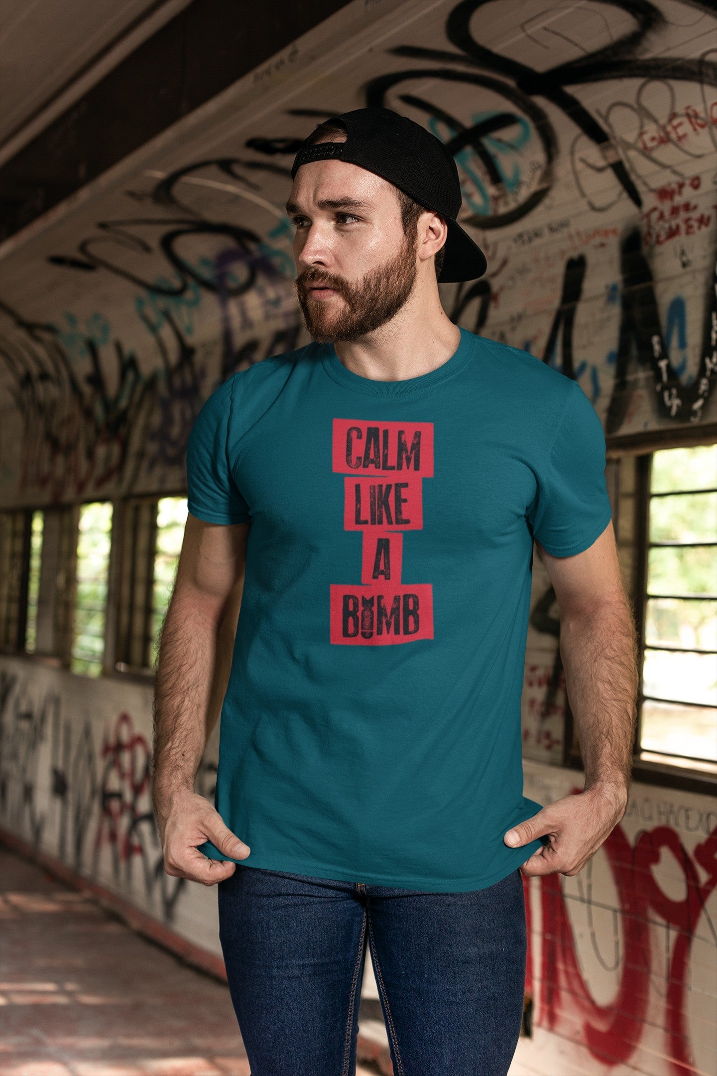 Gym T Shirt - Calm Like A Bomb - 15 Days Return & Exchange – Strong Soul